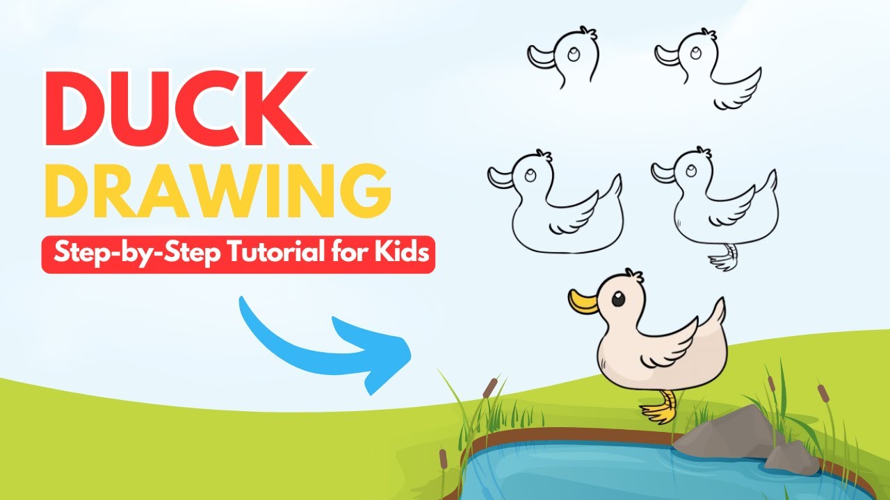 How to Draw A Duck – Step-by-Step Guide 🦆 - YouTube