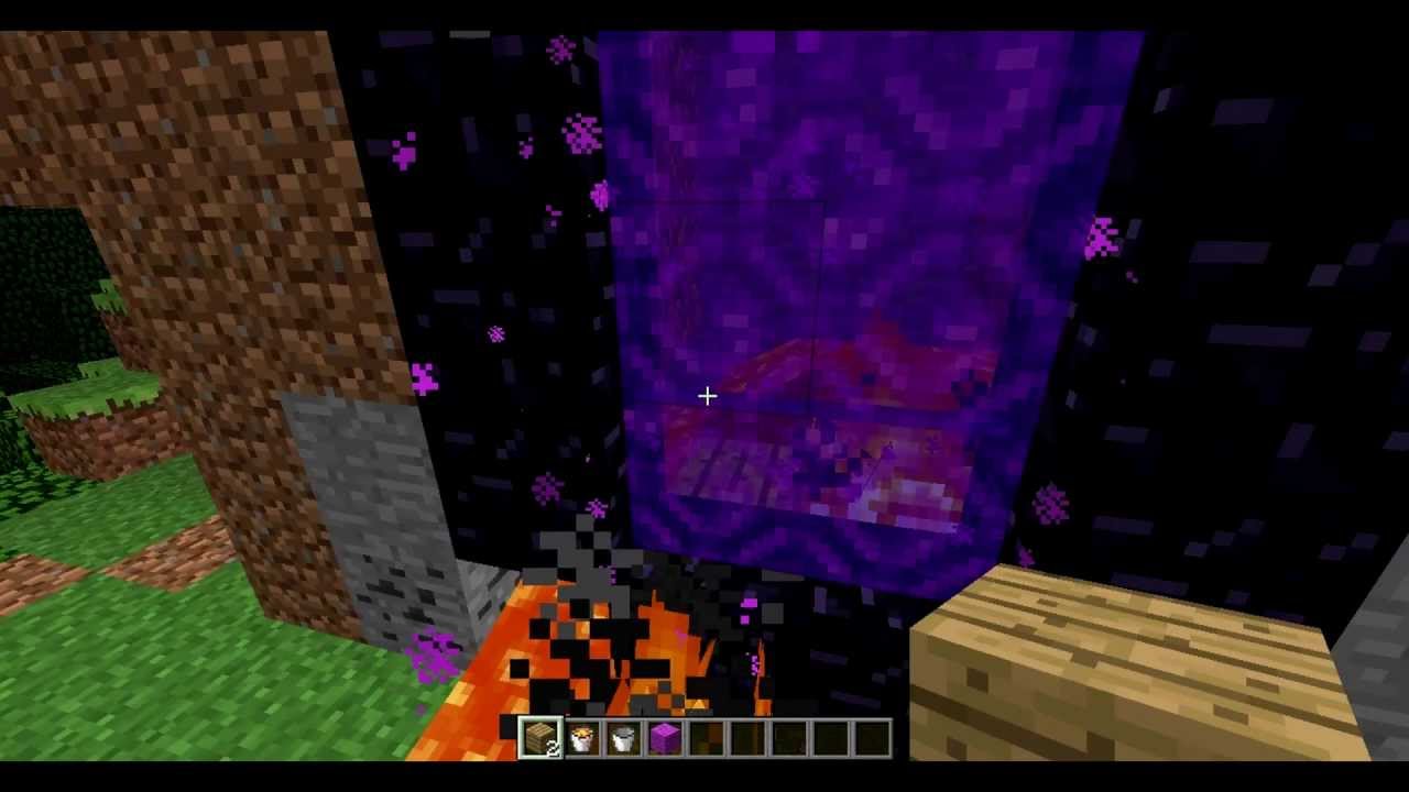 Tutoriel: Portail du Nether sans pioche ni briquet - YouTube