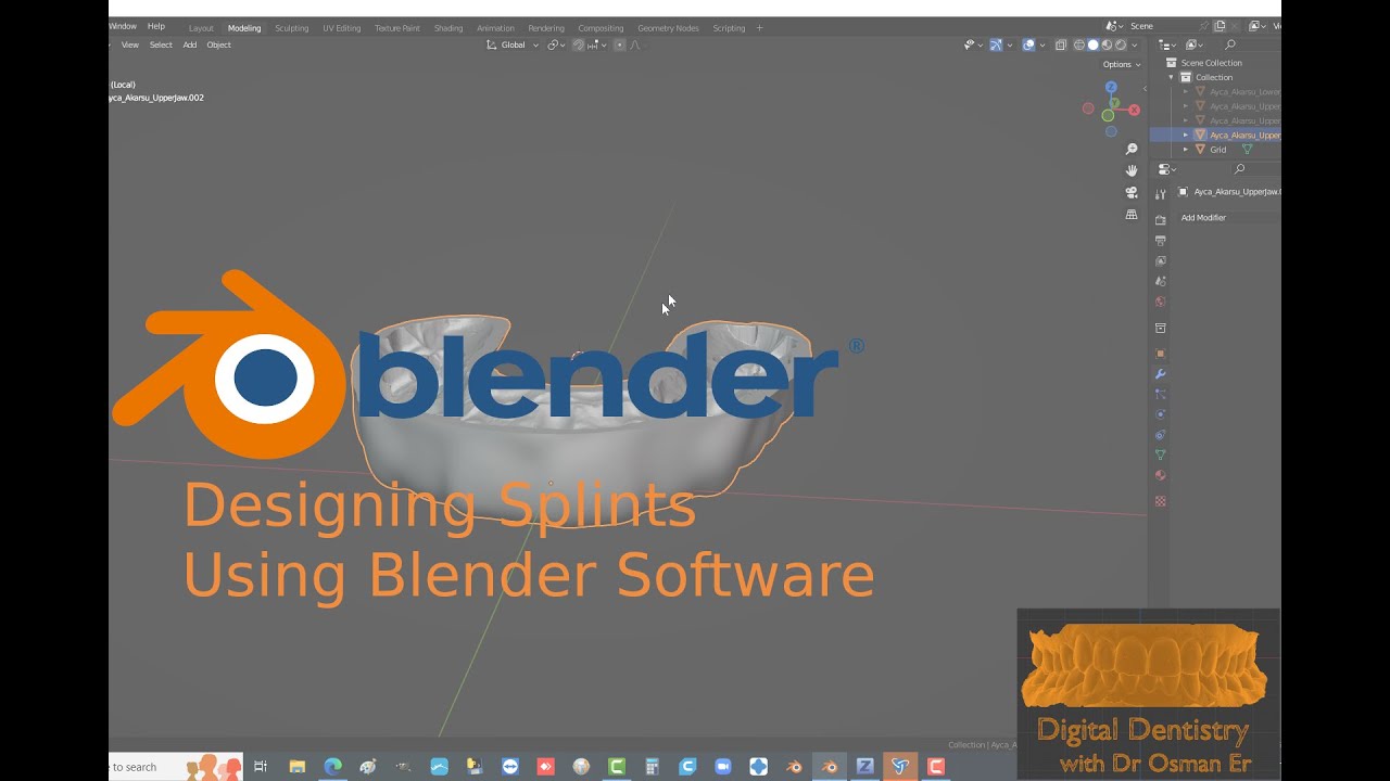 Designing Splint using Blender SW - YouTube