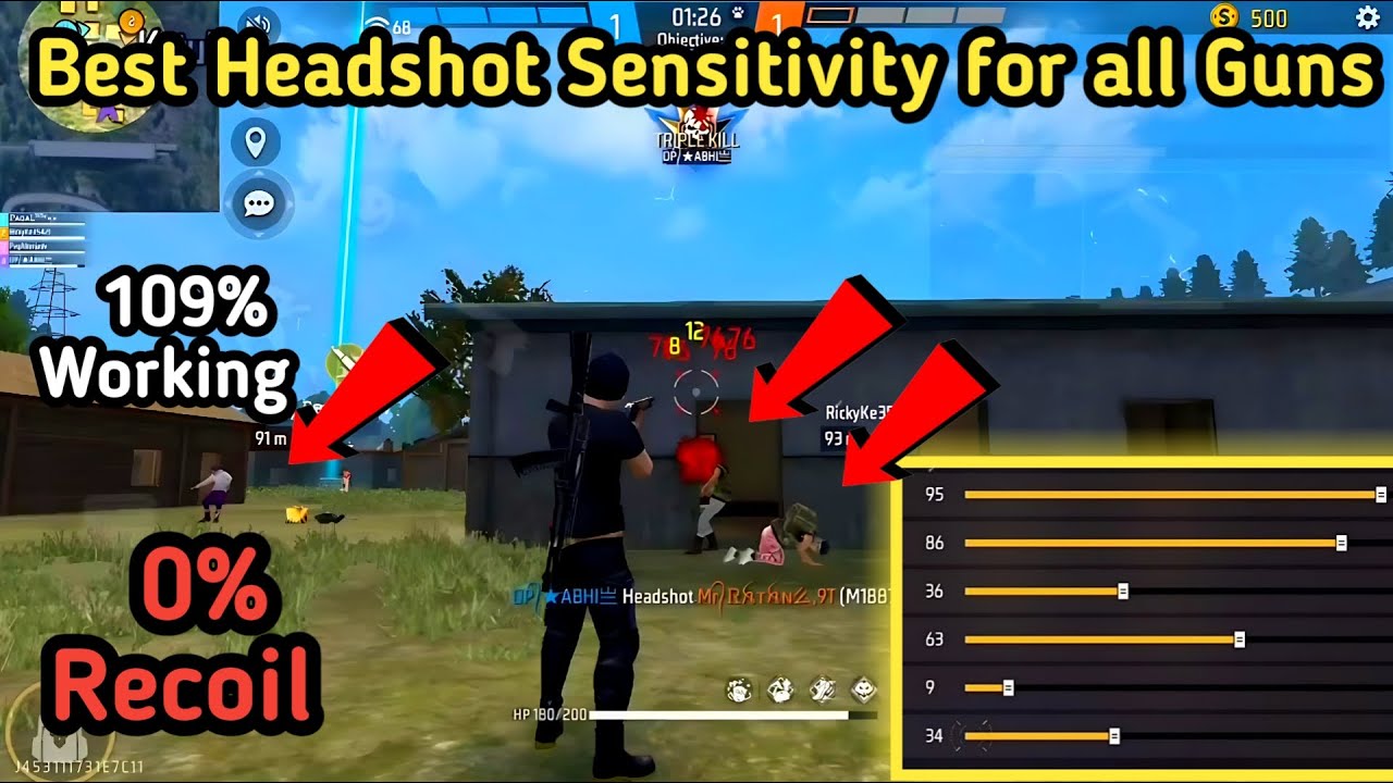 Best Headshot Sensitivity for all Guns after 0b36 update 0%Recoil for ...