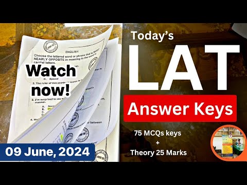 LAT Answer keys || 9 June, 2024 #wiselawacademy | Solved MCQs #HEC ...