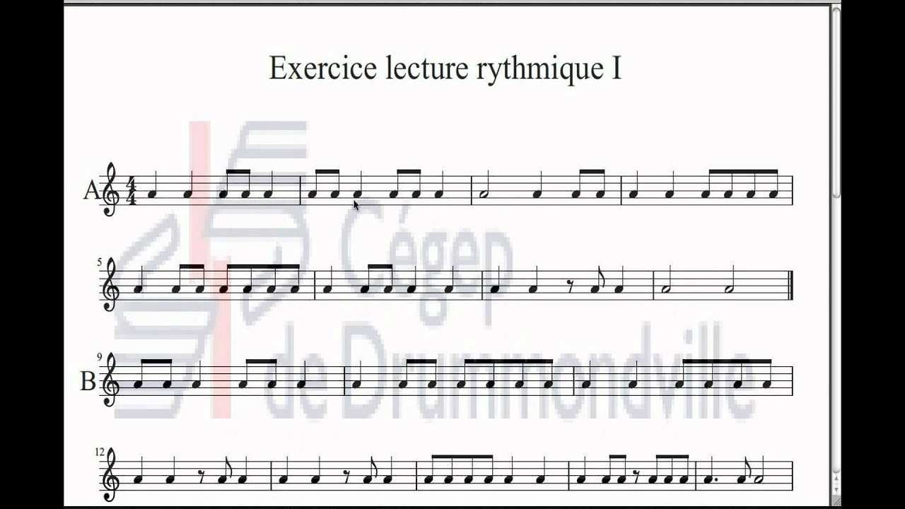 Exercice lecture Rythmique 1A.mov - YouTube