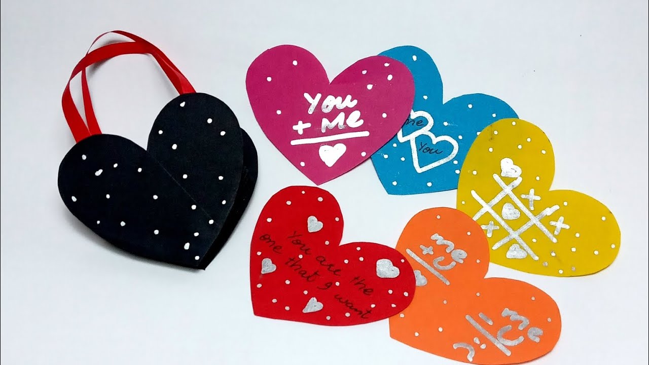 diy paper heart gift idea | Paper heart envelope | cute messages idea🥰🥰 ...