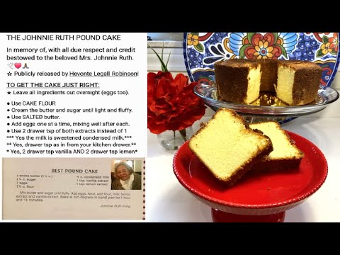 Mother Johnnie Ruth Irving Pound Cake | BIWJ - YouTube