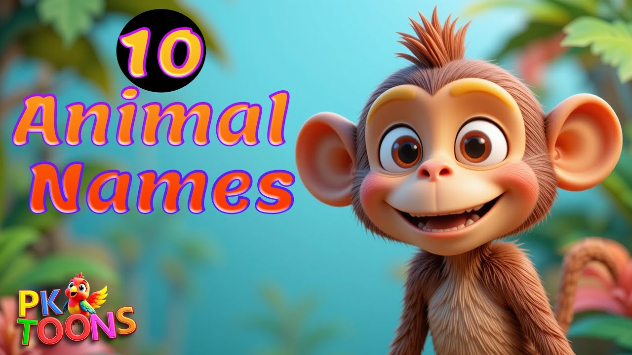 10 Easy Animal Names for Kids | Fun Learning with Cute Animals - YouTube