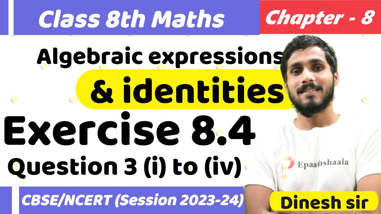 CBSE Class 8th Maths | Chapter 8 Algebraic expressions & identities ...
