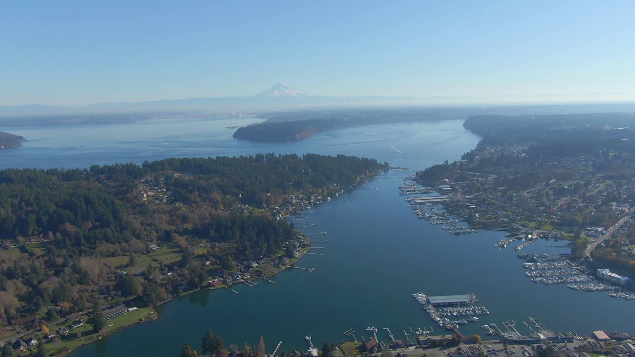 Drone over Gig Harbor 4K - YouTube