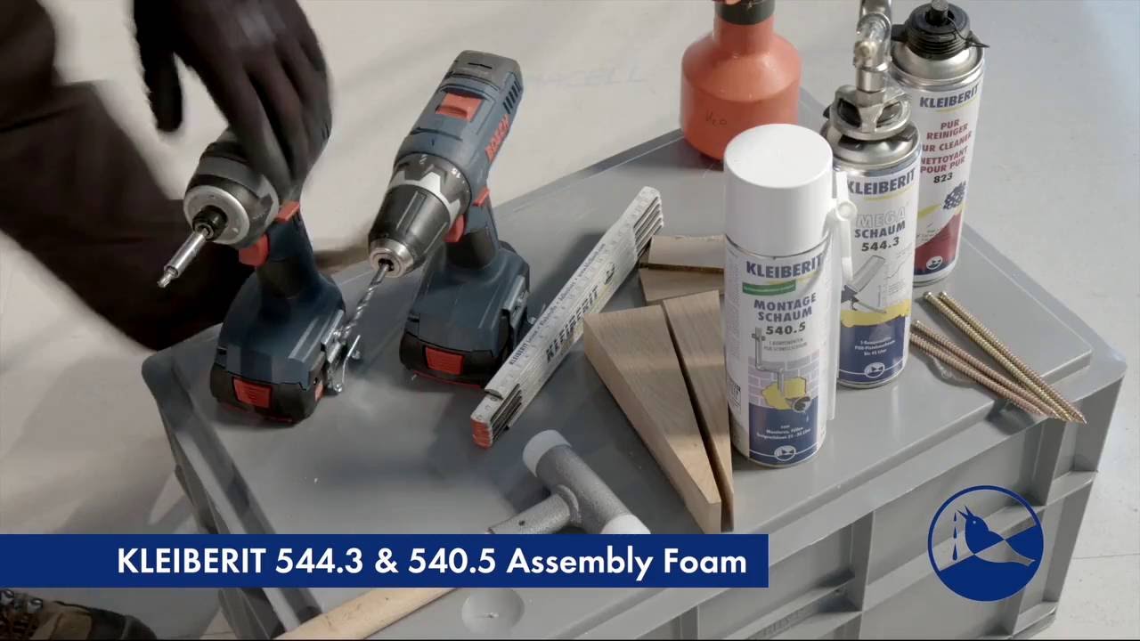 KLEIBERIT 544.3 & 540.5 Assembly Foam and 823.1 PUR Cleaner - YouTube