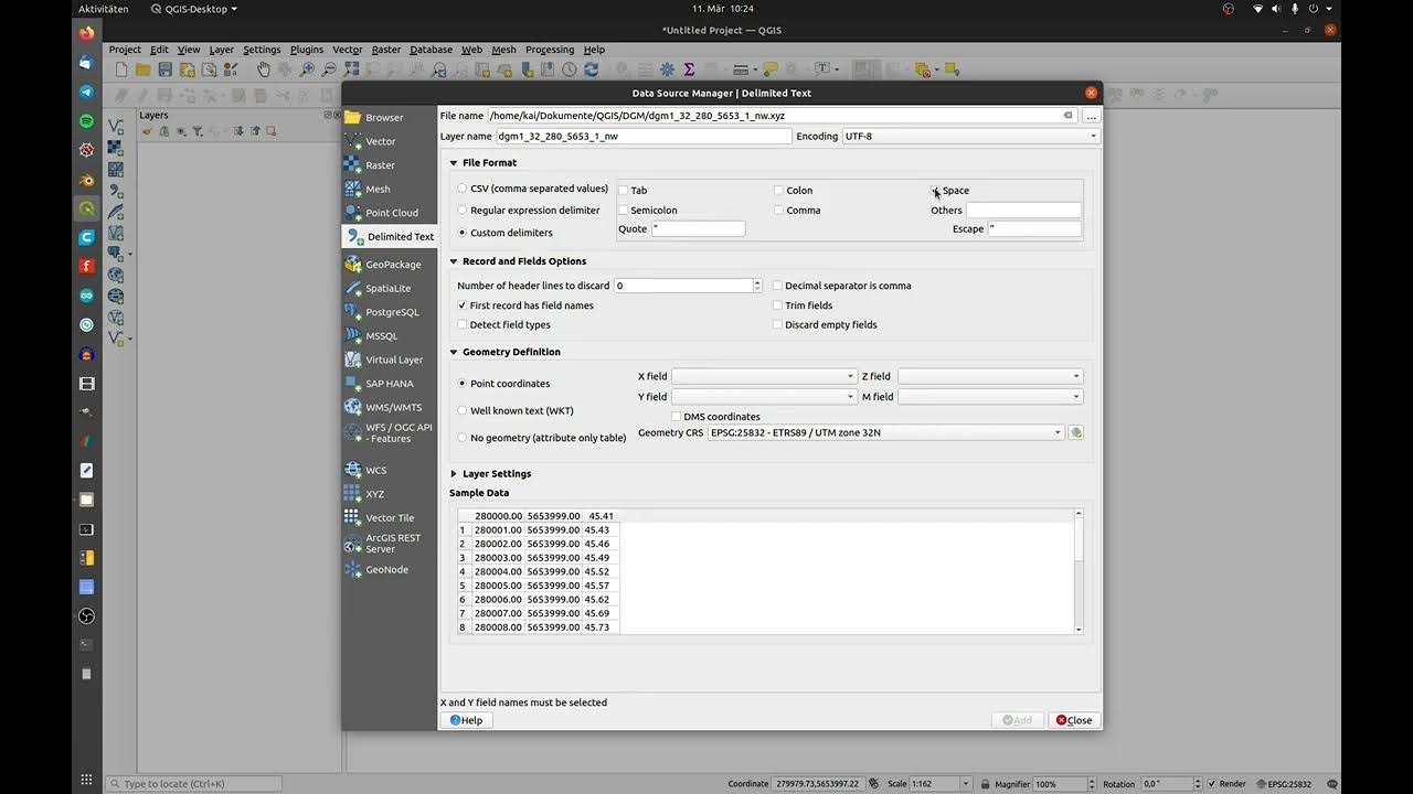 #21 QGIS - How to add delimited text files to QGis - YouTube