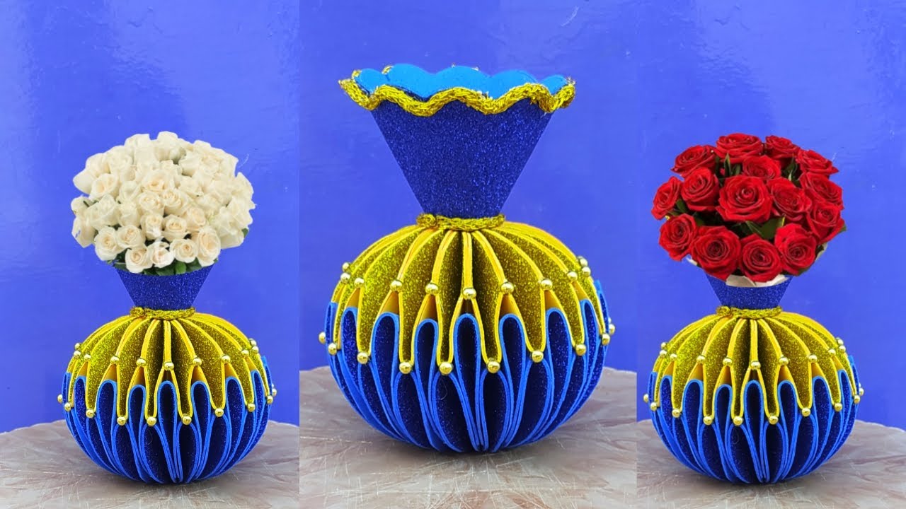 New Guldasta Design 2021/Guldasta Banane Ki Vidhi/Paper Flower Pot/How ...