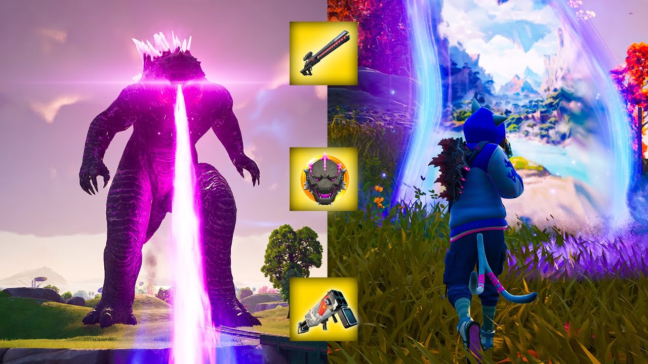 NYANJA becoming The GODZILLA Boss in Fortnite (Godzilla Mythic Event ...