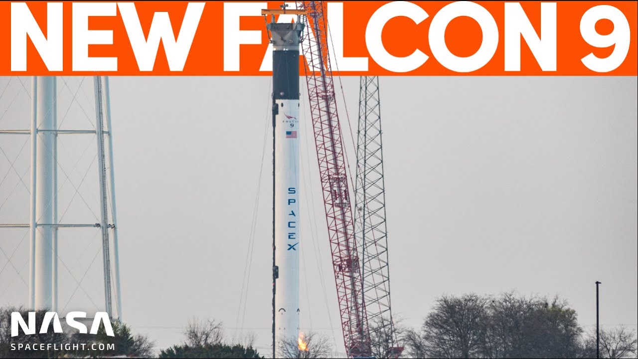 New SpaceX Falcon 9 Lifted at McGregor for Testing - YouTube