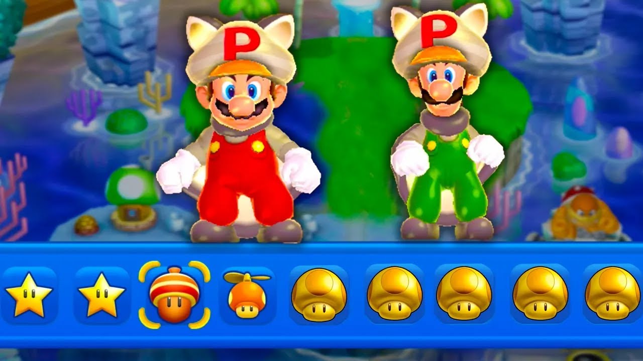 New Super Mario Bros U Deluxe – 2 Players World 5 Walkthrough Co Op ...