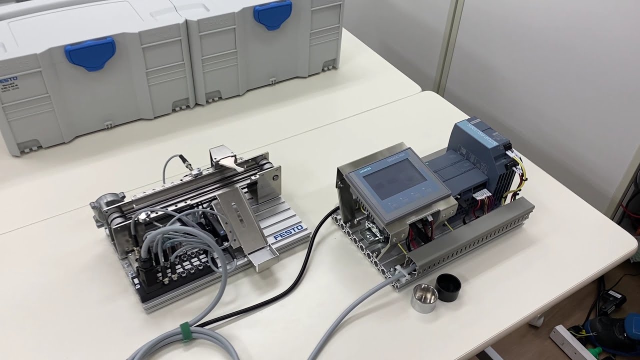 Festo MecLab Conveyor sta. + Siemens PLC & HMI - YouTube