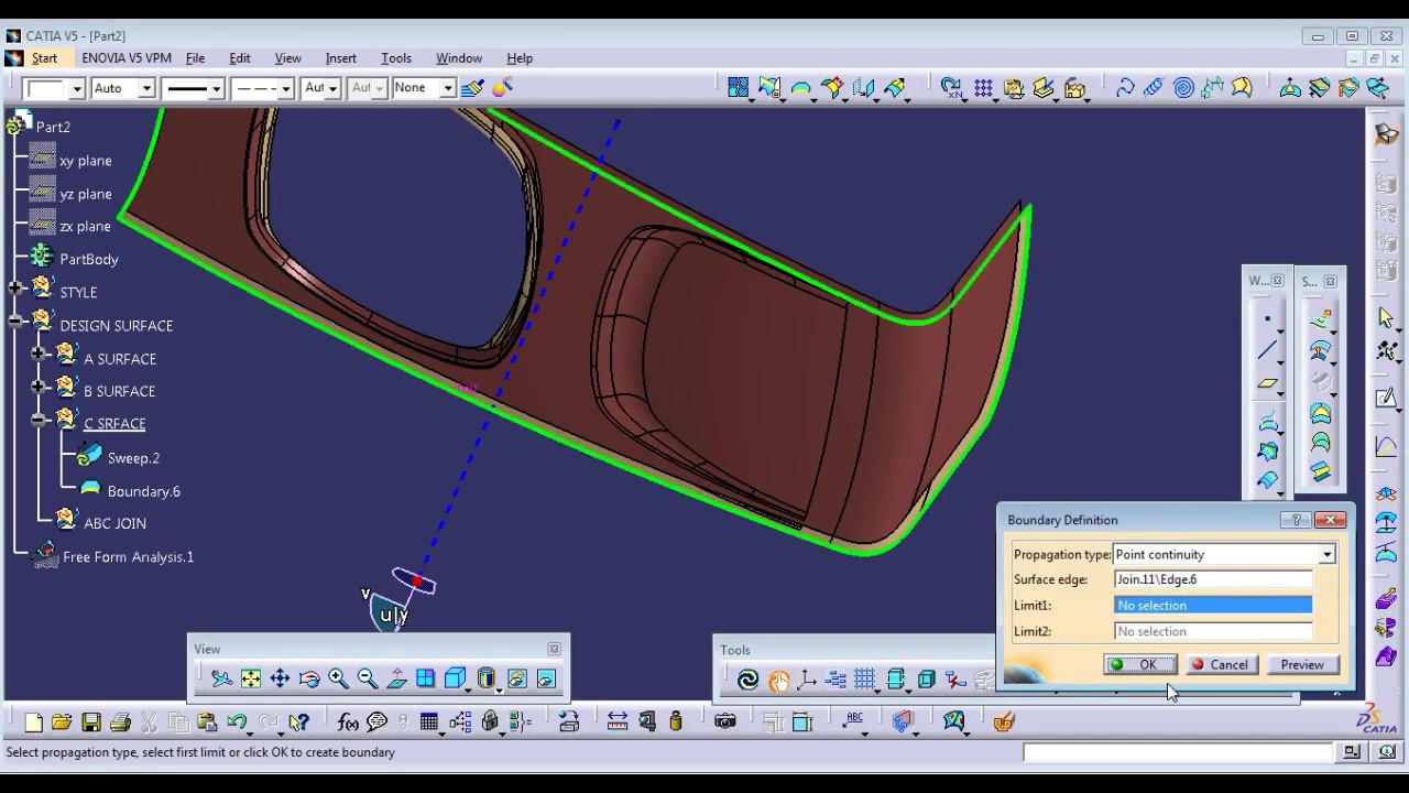CATIA V5 PLASTIC CLOSE VOLUME CLOSE VOLUME TUTORIAL 6 - YouTube