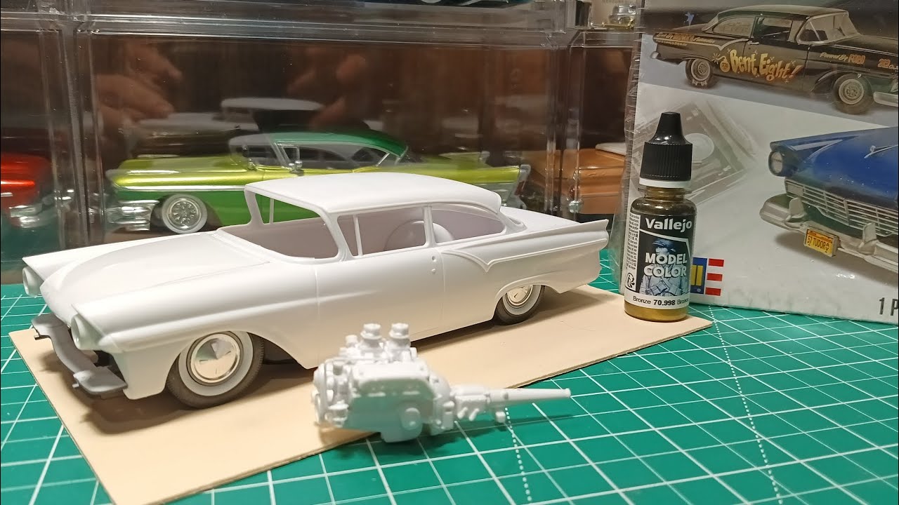 On the bench.. Revell's 57 Ford custom 300 and a what's in the box ...