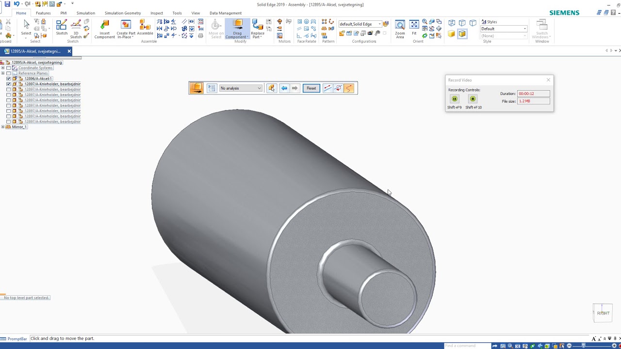 Solid Edge, trying to mate two parts. - YouTube