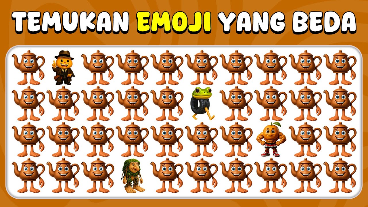 Temukan Emoji Yang Beda - Edisi BRAINROT HEWAN AI 🍊🩰🏏 Tantangan Meme ...