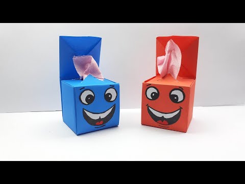 Mini Tissue Paper Box: How to Make Tissue Paper Box | Origami Tissue Box | Easy Paper Crafts