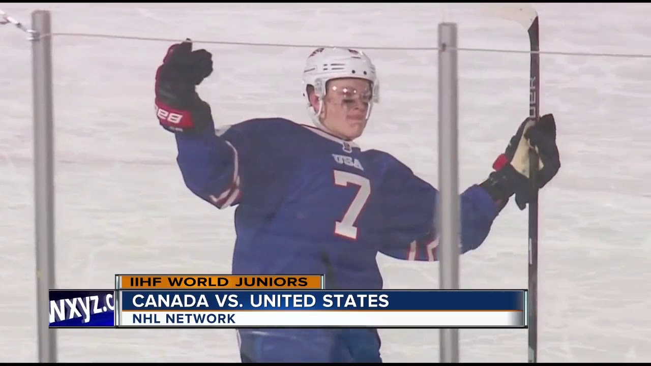 United States beats Canada in outdoor World Juniors game - YouTube