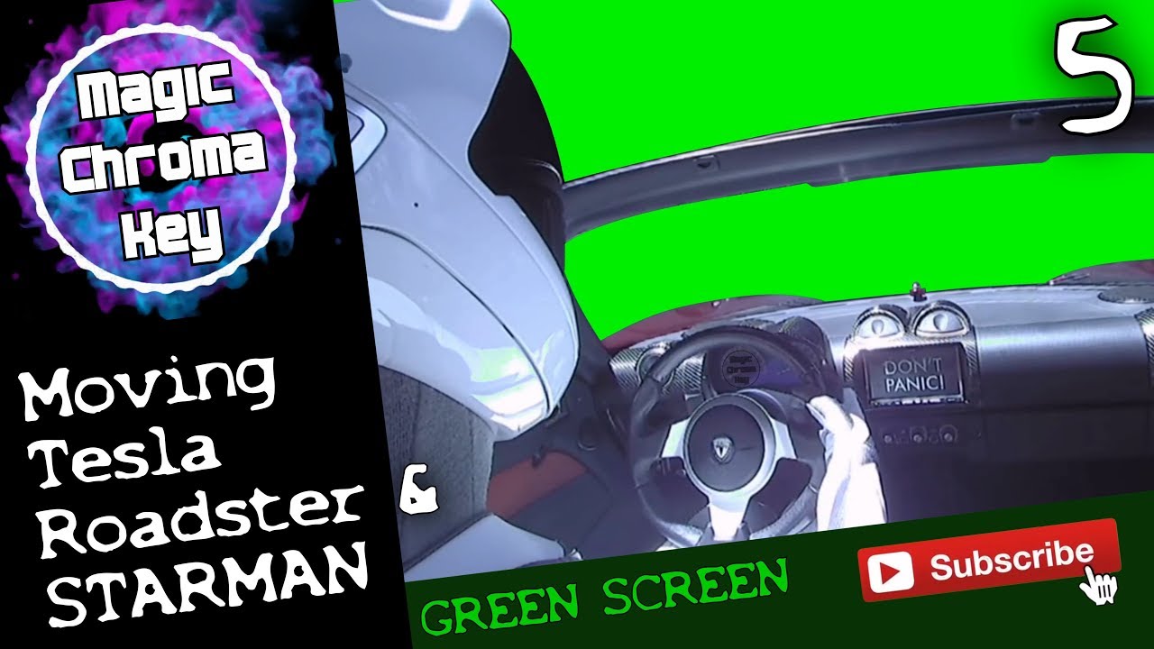 Moving shadows on STARMAN and Tesla Roadster. 5 Green screen [4K] - YouTube