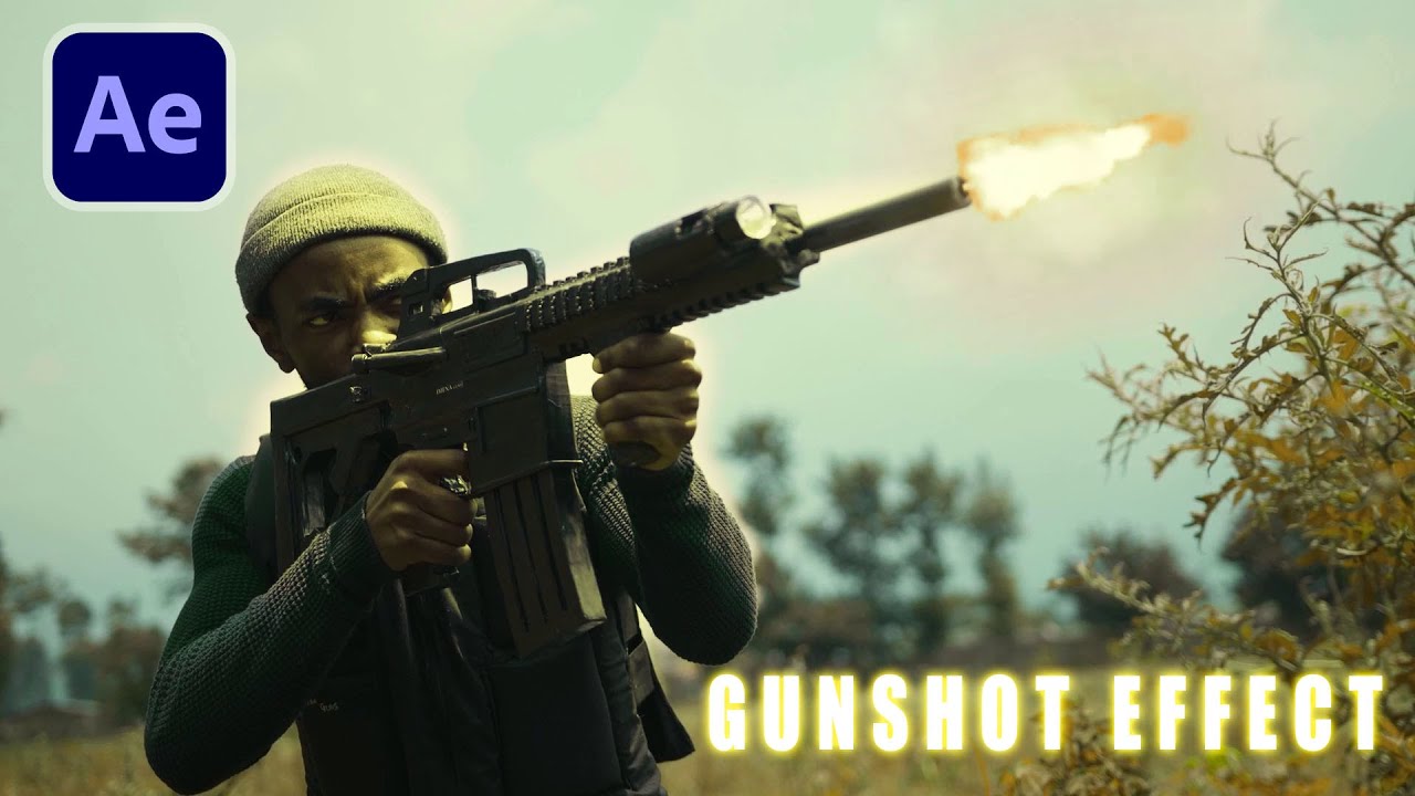 HOW TO MAKE A REALISTIC GUNSHOT EFFECT IN After Effects Tutorial 2024 ...