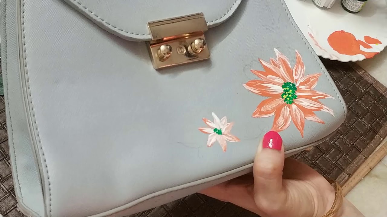 Painting on purse - YouTube