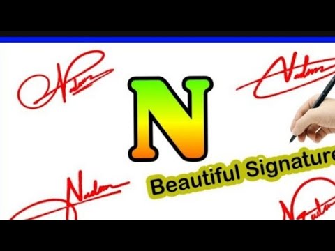 Nahid name signature in different styles.How to signature the letter N ...