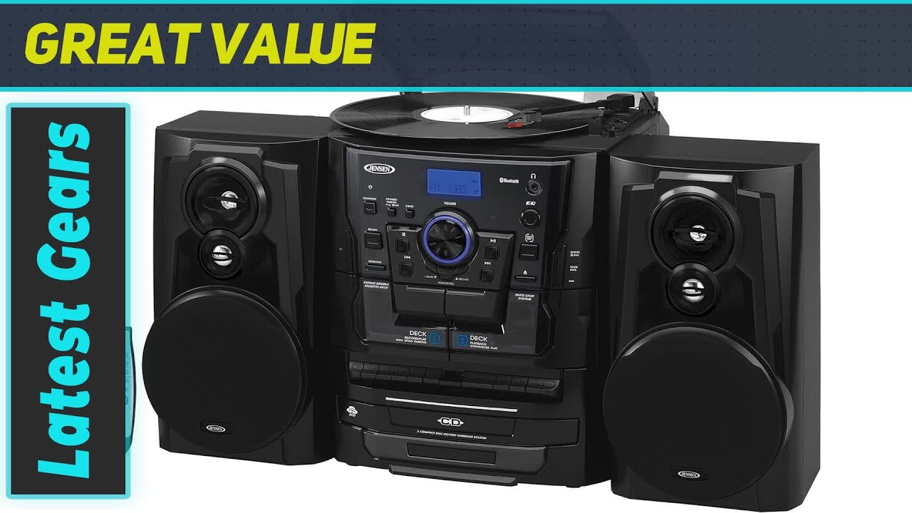 Immersive Music Experience: Jensen Bluetooth Turntable & CD Changer ...