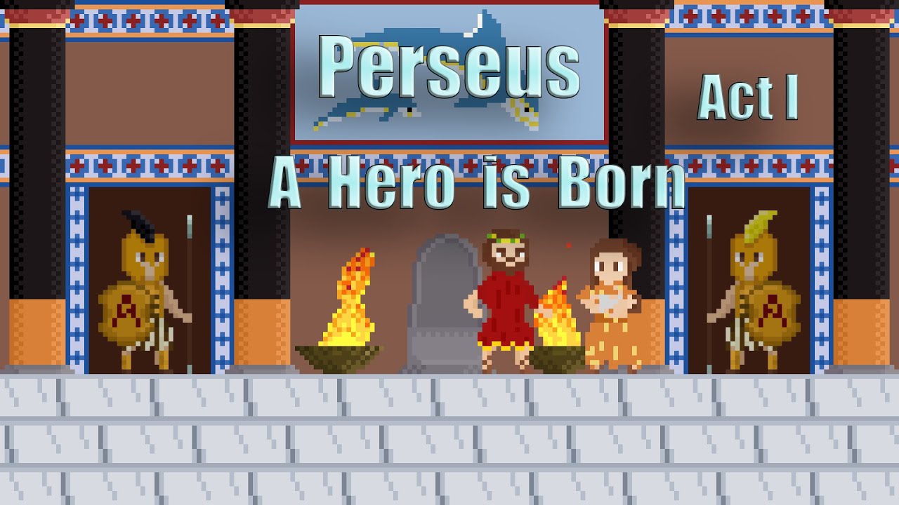 Perseus Myth: A Hero is Born - Act 1 - Greek Mythology in Pixel art ...