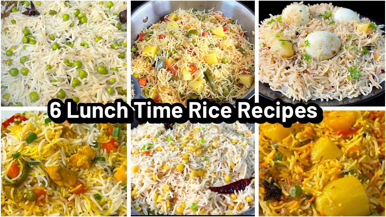 6 Tasty & Easy Lunch Time Rice Recipes by cooking with sariya - YouTube