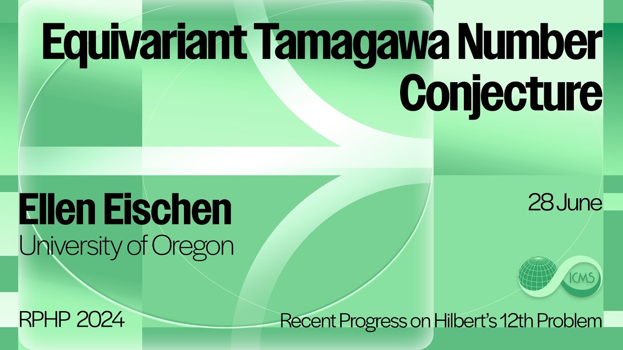 Ellen Eischen, Equivariant Tamagawa Number Conjecture - YouTube