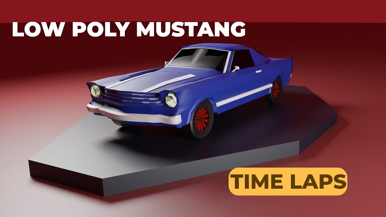 LOW POLY MUSTANG 3D CREATION - TIMELAPS - YouTube
