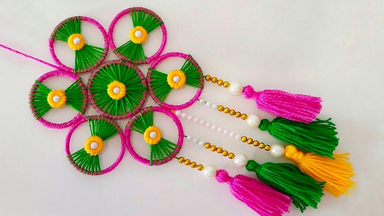 DIY Home Decor Idea using bangle and wool - DIY Wall Decor Idea - DIY ...