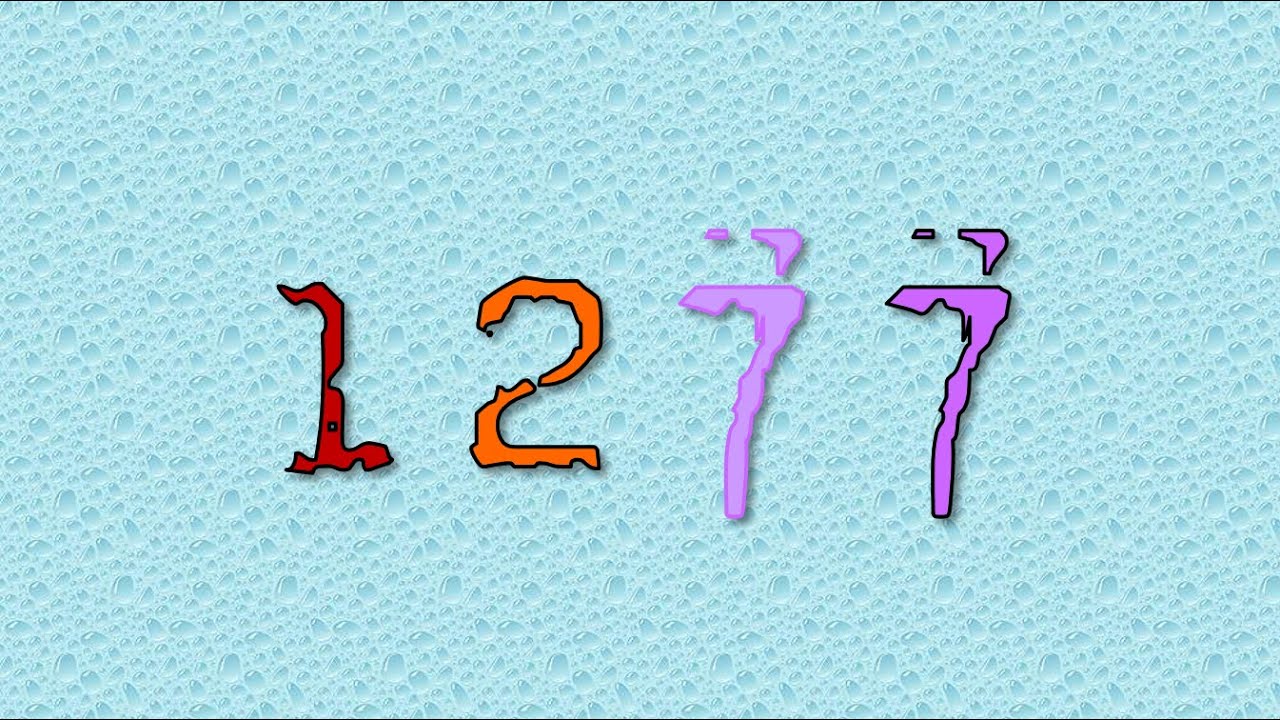 Colorful Numbers 1001 to 2000 with Pattern Backgrounds Part 3!!! (1201 ...