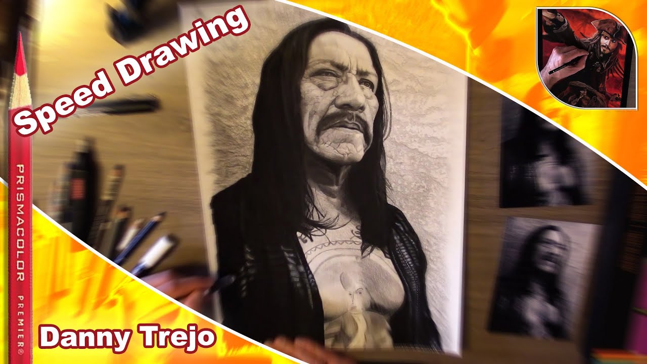 Speed Drawing : Danny Trejo | Rodolphe Foulonneau Art - YouTube