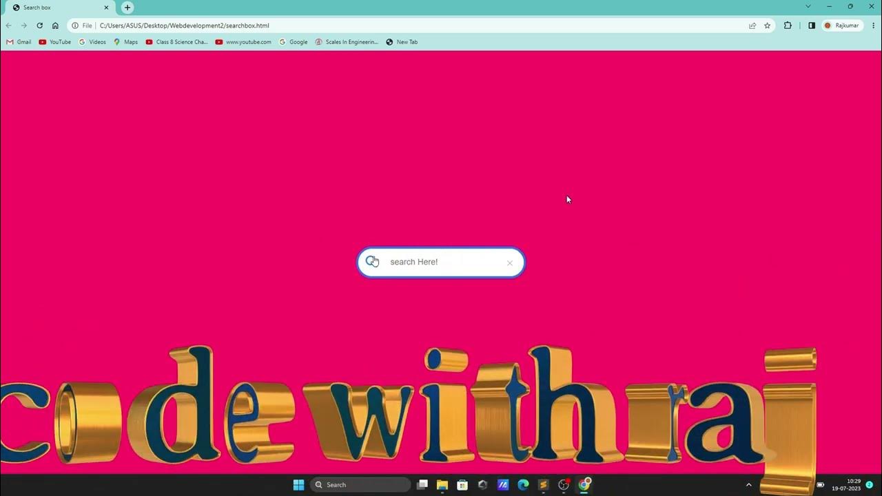 Search Bar Search Bar Using Html And Css Create Search Bar Html Css Search Bar Youtube 8428