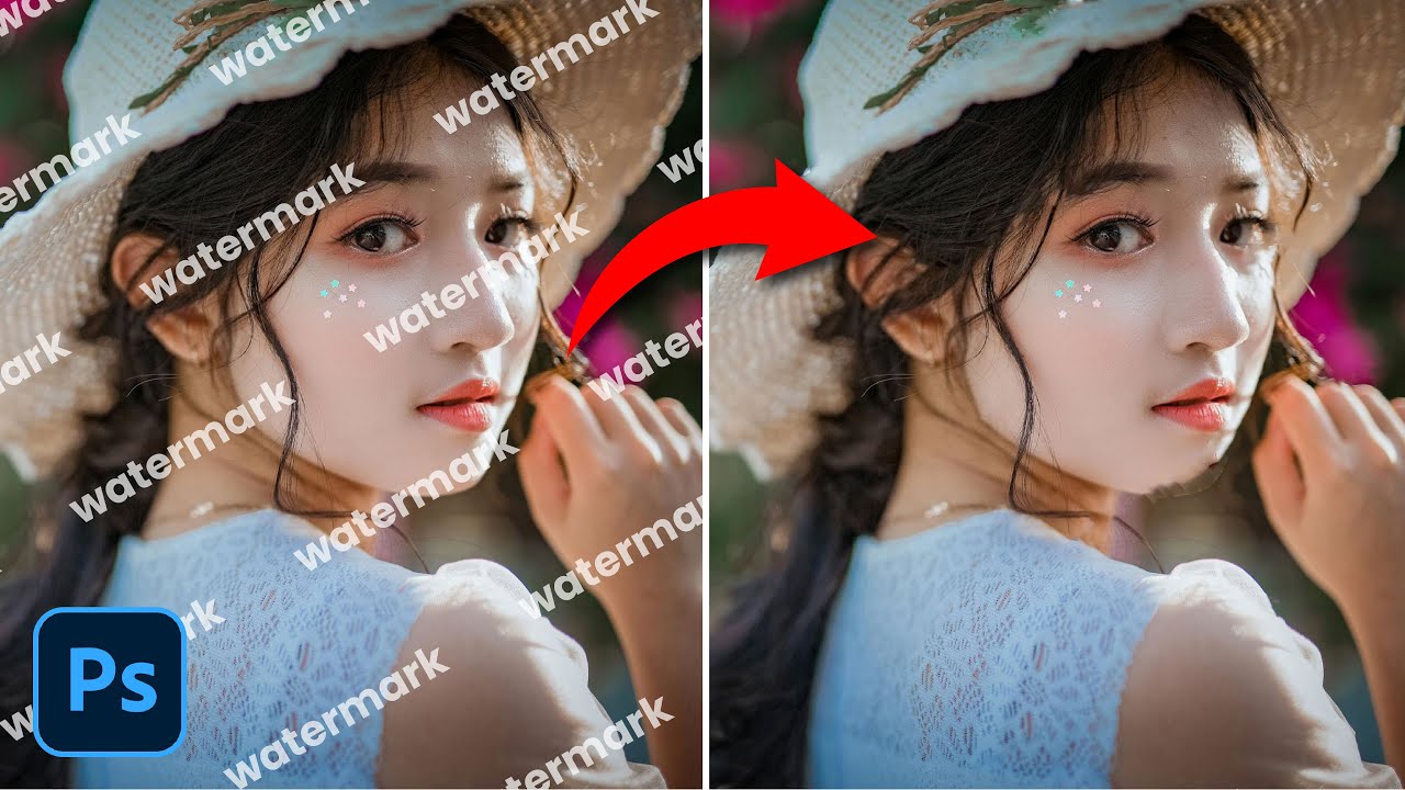 Quick Remove Watermark in Photoshop - YouTube