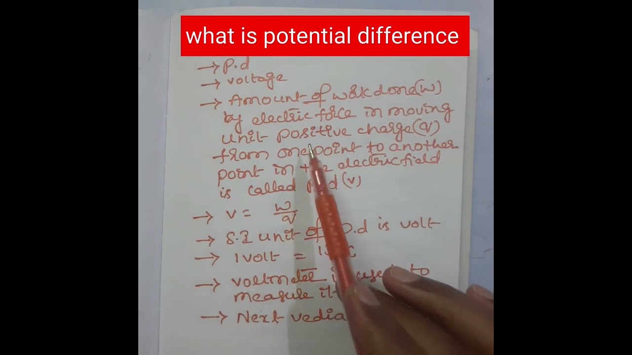 WHAT IS POTENTIAL DIFFERENCE #SHORTS DEFINE POTENTIAL DIFFERENCE - YouTube