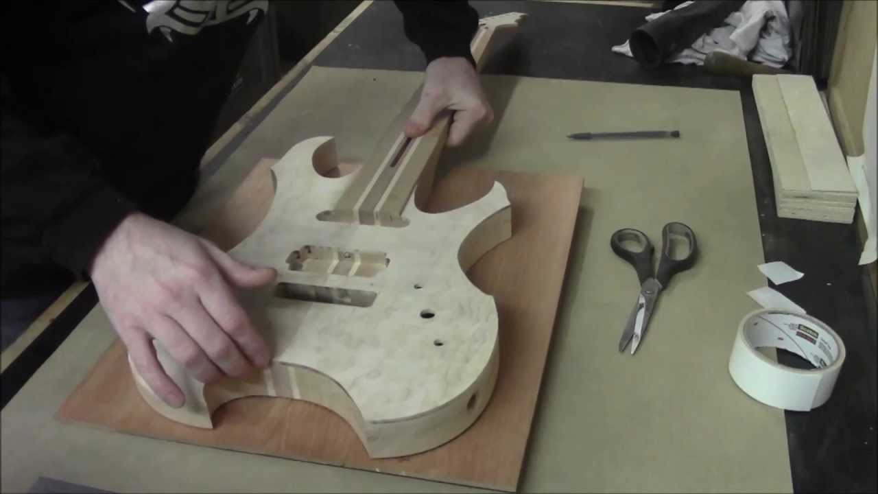 How to Build an Electric Guitar-Video 12-Book-Matched Back - YouTube