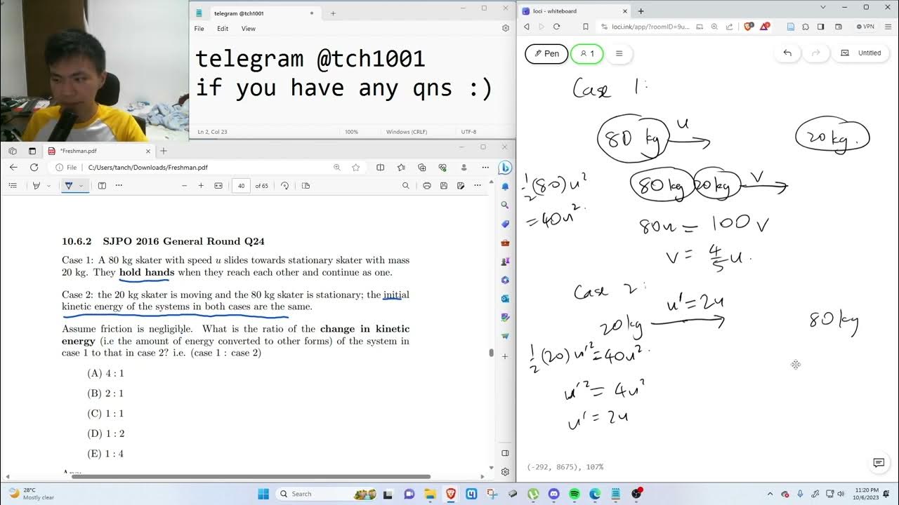 SJPO 2017 Q24 - Skaters Inelastic Collision | Physics Olympiad - YouTube