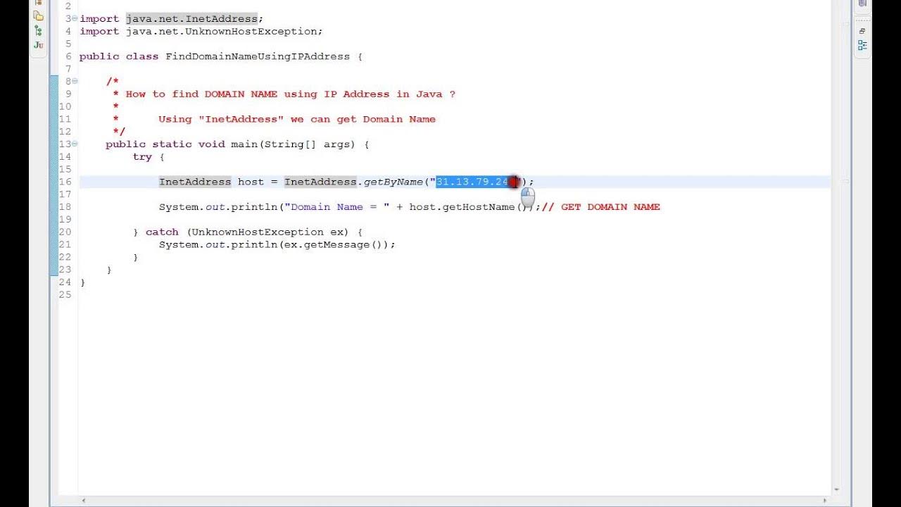 HOW TO FIND DOMAIN NAME USING IP ADDRESS IN JAVA - YouTube