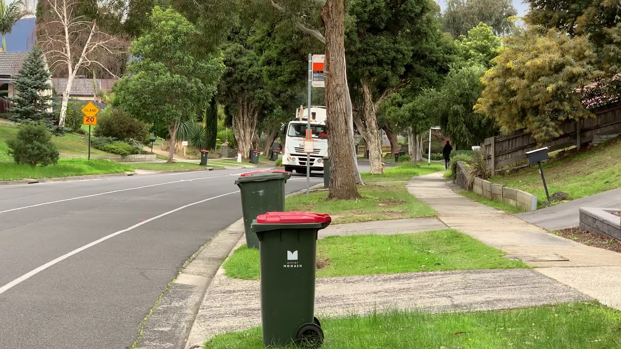 Red Garbage Truck - City of Monash - YouTube