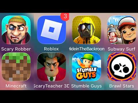 Scary Robber,Roblox,Subway Surf,Minecraft,Stumble Guys,Scary Teacher 3D,Hide in The Backrooms