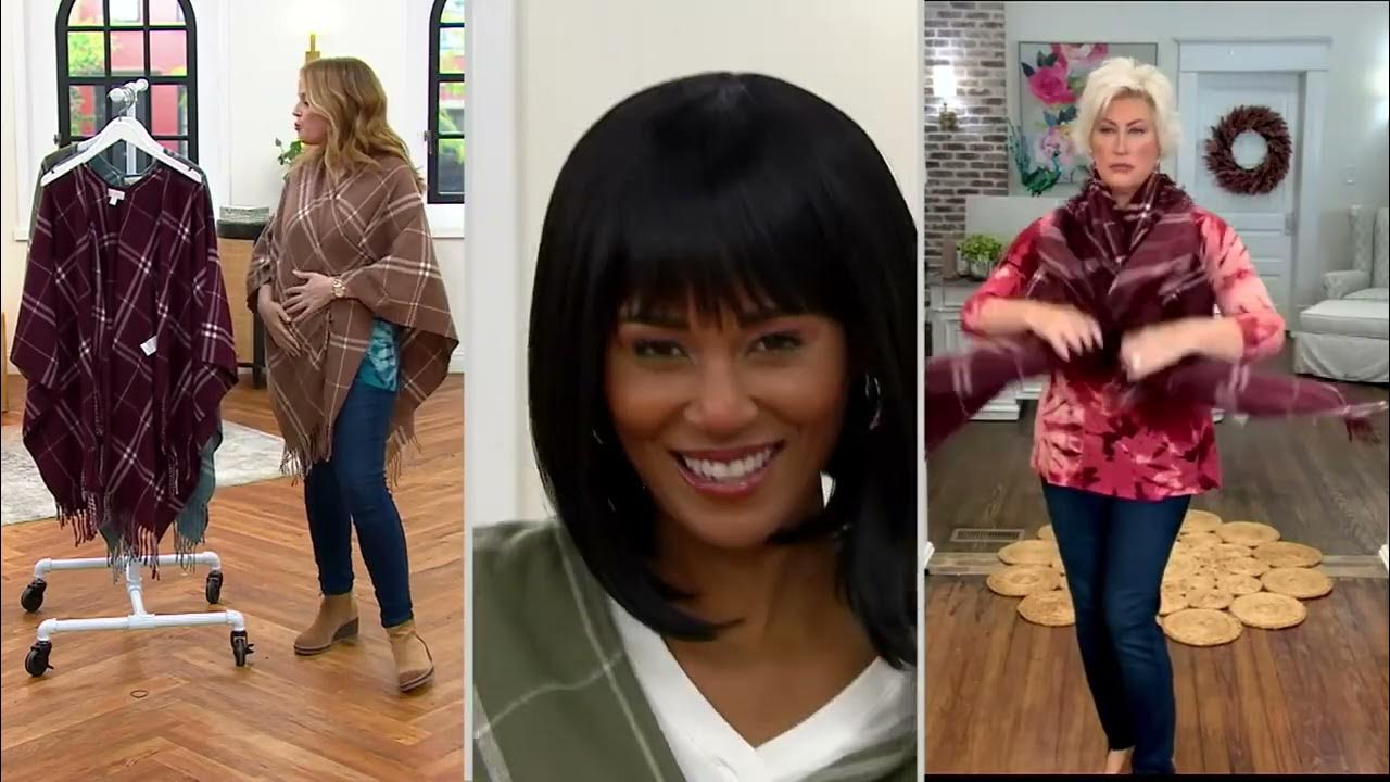 Belle by Kim Gravel Hello Fall Plaid Ruana on QVC - YouTube