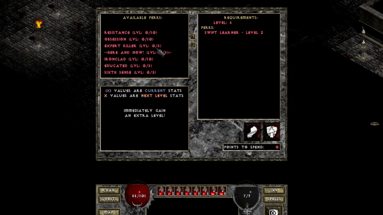 Example of Perk screen in TH2 - YouTube