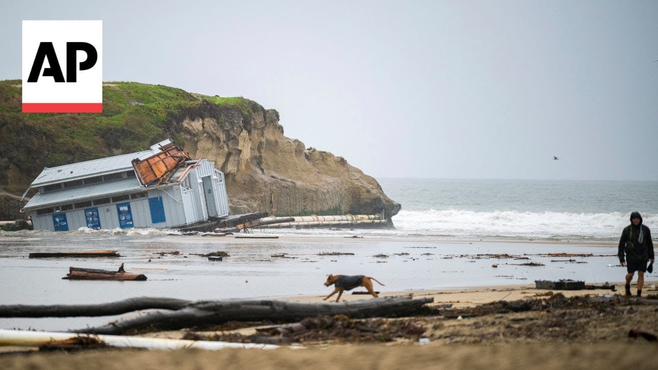 Portion of California pier crumbles into the ocean amid heavy waves ...