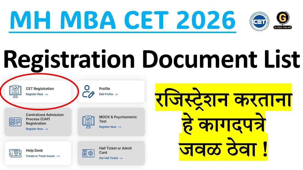 Document list for CET Registration | MAH MBA CET Registration 2026 ...