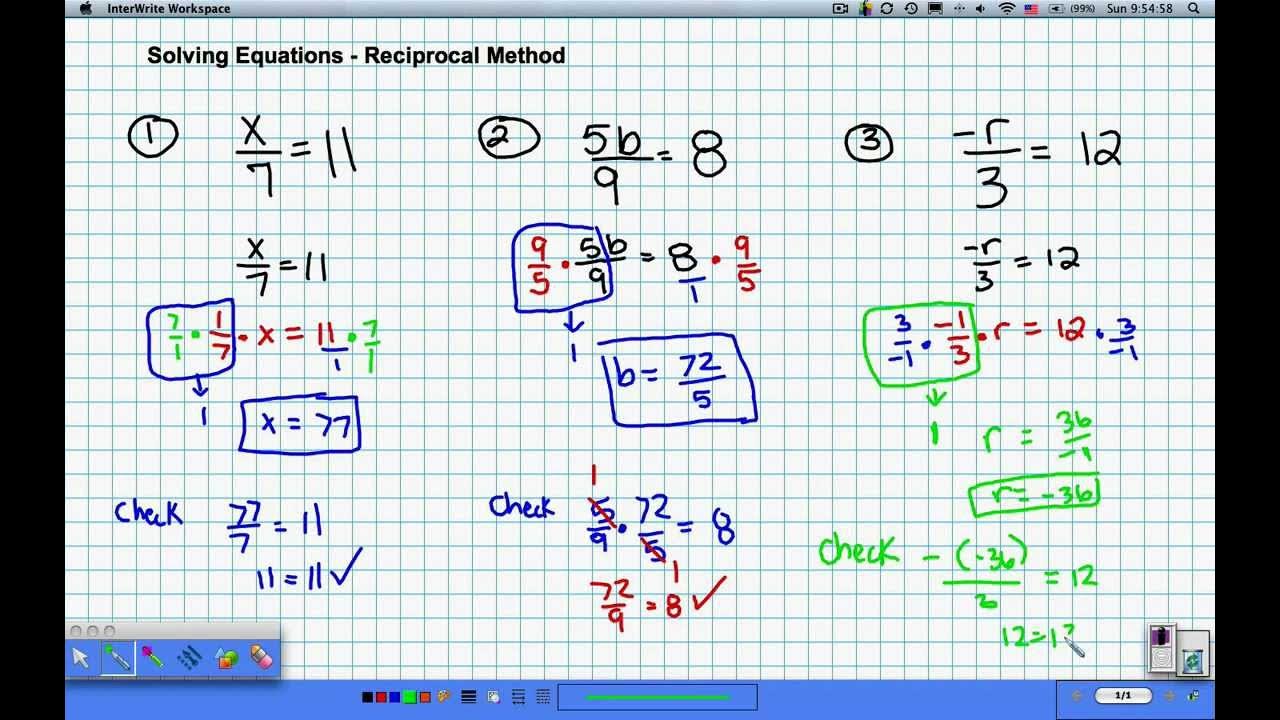 Solving Equations Using Reciprocals - YouTube