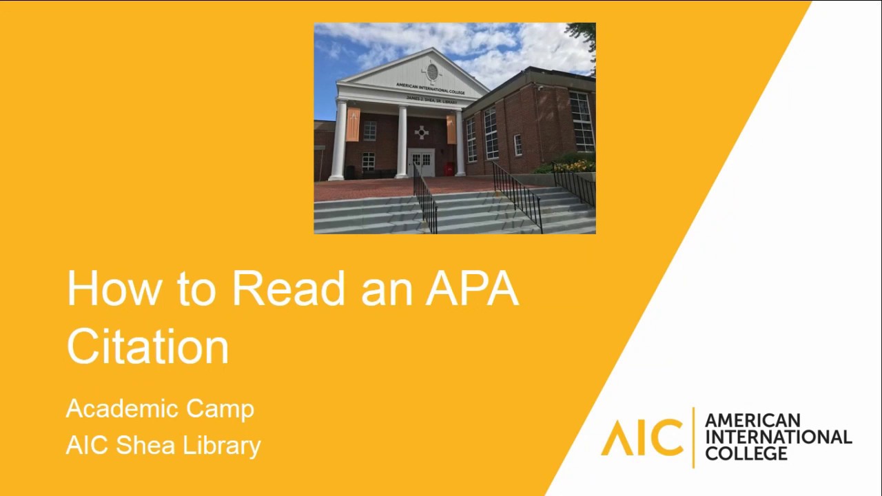 How to Read an APA Citation - YouTube